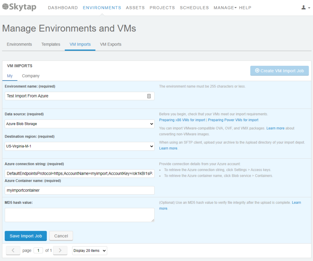 VM Import Azure Blob Storage with Skytap | Skytap VM Import Azure Blob Storage with Skytap | Skytap