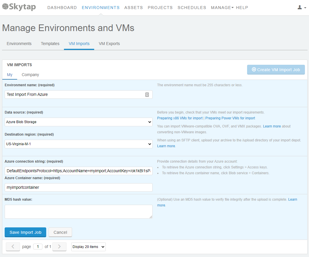 VM Import Azure Blob Storage with Skytap | Skytap VM Import Azure Blob Storage with Skytap | Skytap