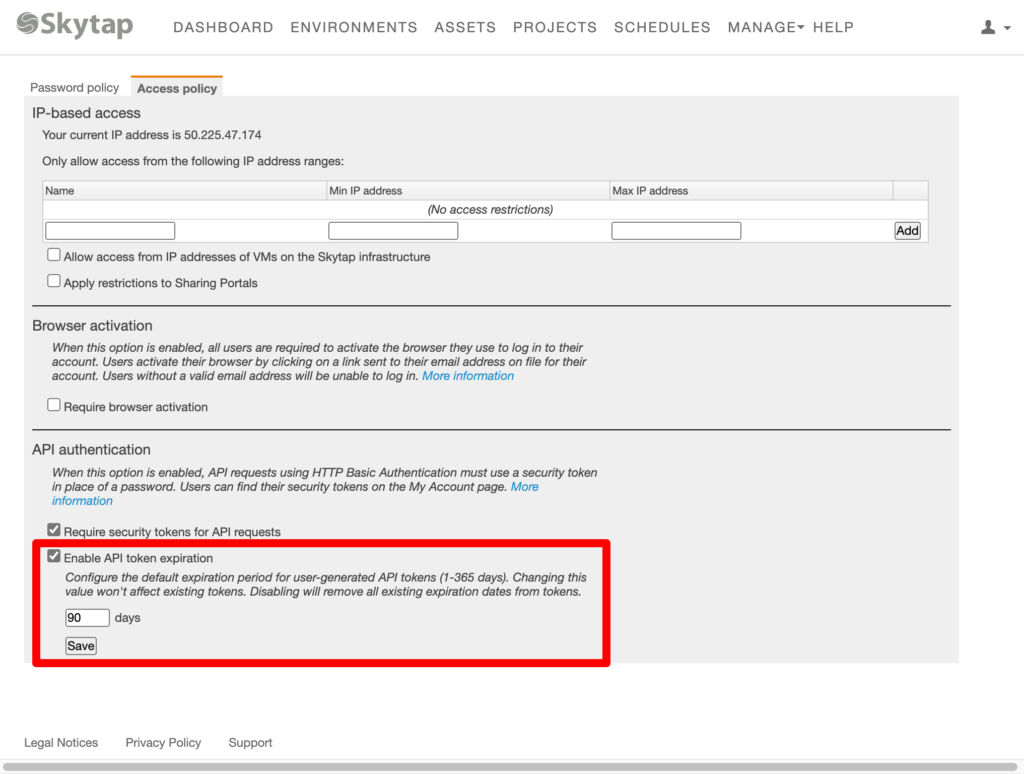 API Token Expiration and Rotation | Skytap