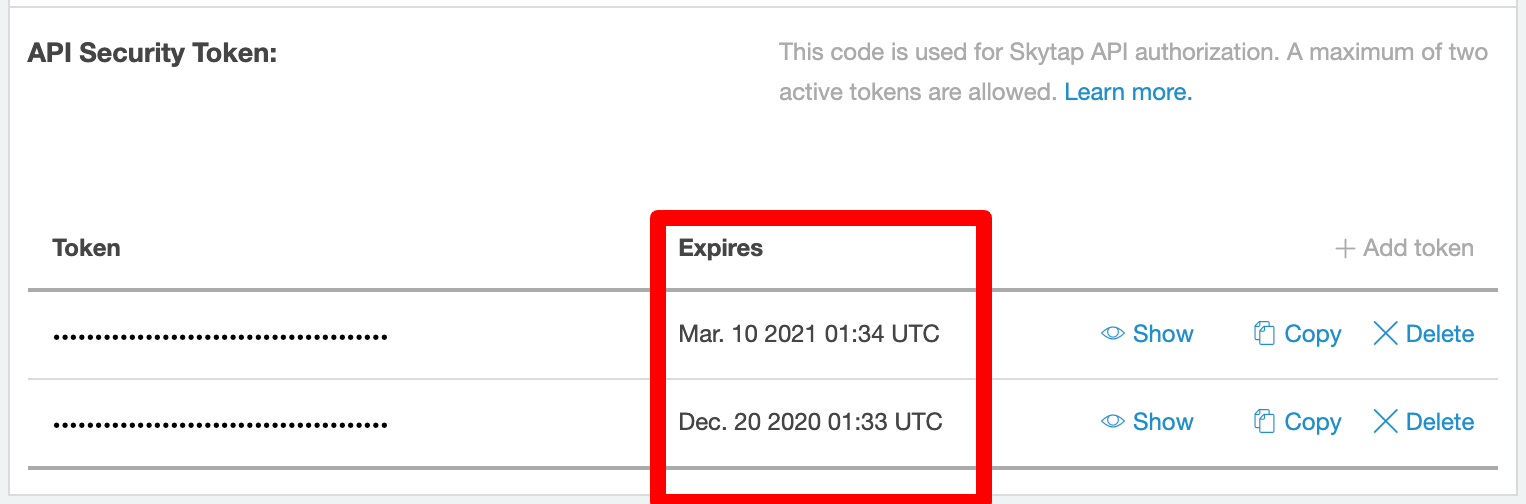 API Token Expiration and Rotation | Skytap