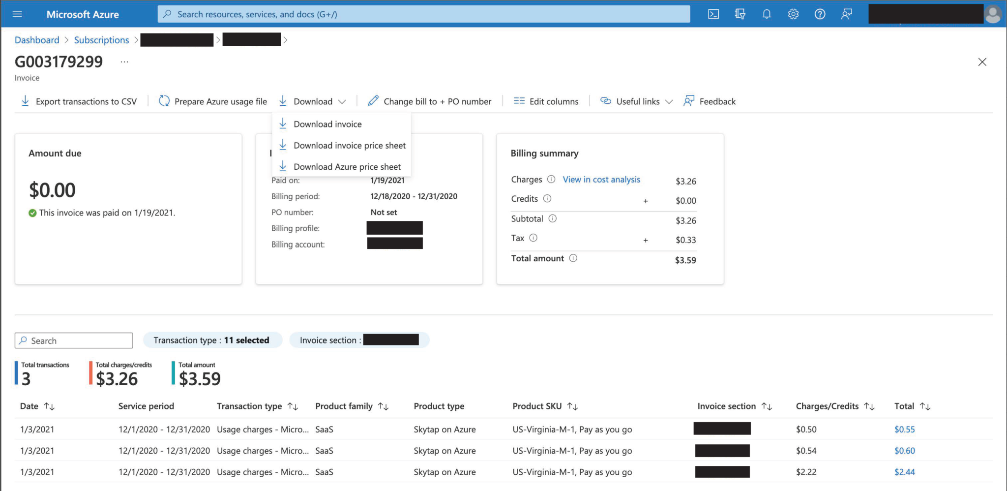 Using Azure billing to view Skytap on Azure costs